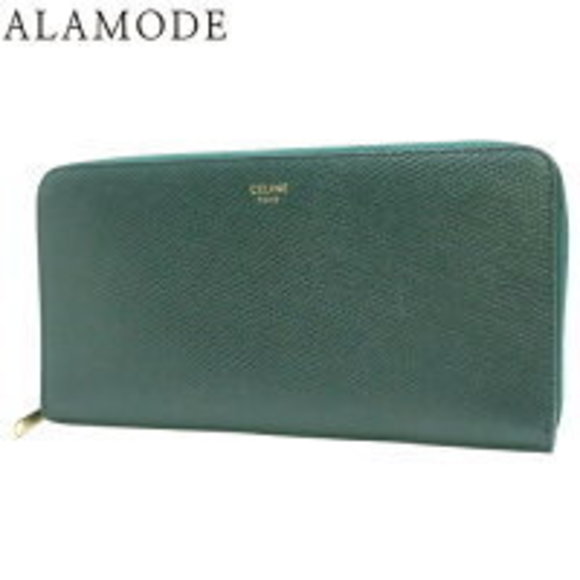 Celine | Bags | Celine Zip Wallet Long Around Leather Dark Green | Poshmark